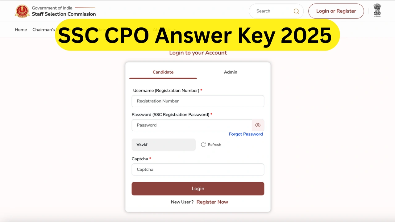 SSC CPO Answer Key 2025 Released Today: Download SI Paper 1 Response ...